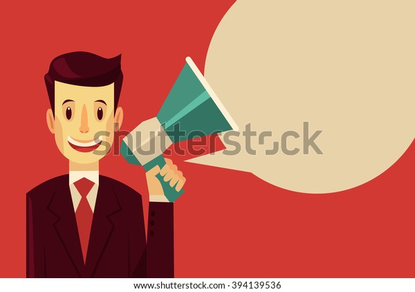 Vektor Stok Promoter Vector Flat Cartoon Illustration (Tanpa Royalti ...