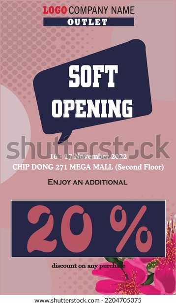 Promotion Flyer Soft Opening Store Illustration Stock Vector (Royalty ...