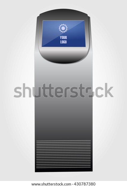 Promotional Interactive Information Kiosk Terminal Stand Stock Vector ...