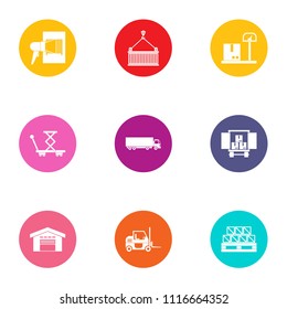 Prompt Delivery Icons Set Flat Set Stock Vector (Royalty Free ...