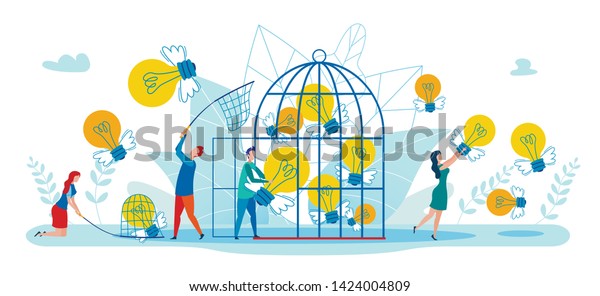 Prompting Poster Creative Ideas Cartoon Flat Stock Vector (Royalty Free ...