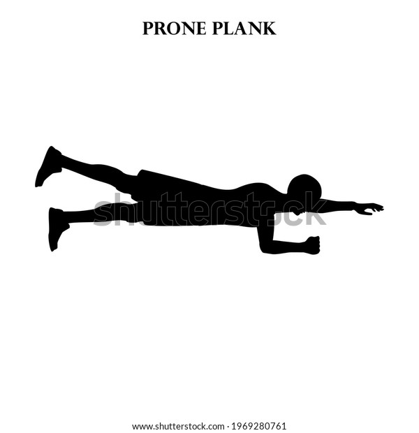 Prone Plank Exercise Strength Workout Vector Stock Vector (Royalty Free ...