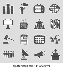 Propaganda Icons Sticker Design Vector Illustration Stock Vector ...