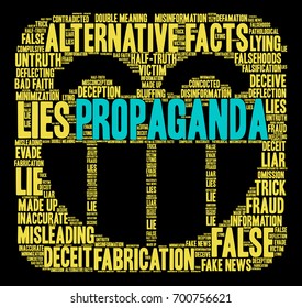 Propaganda Word Cloud On Black Background Stock Vector (Royalty Free ...