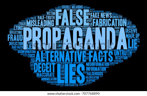 Propaganda Word Cloud On Black Background Stock Vector (Royalty Free ...