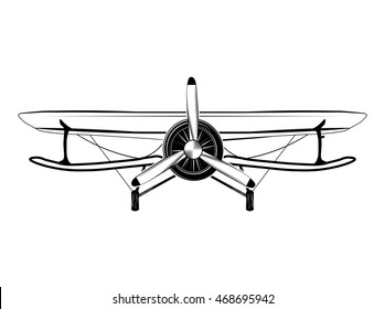 Propeller Airplane Drawing On White Background Stock Vector (Royalty ...