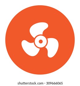 Propeller Flat White Symbol Orange Circle Stock Vector (Royalty Free ...
