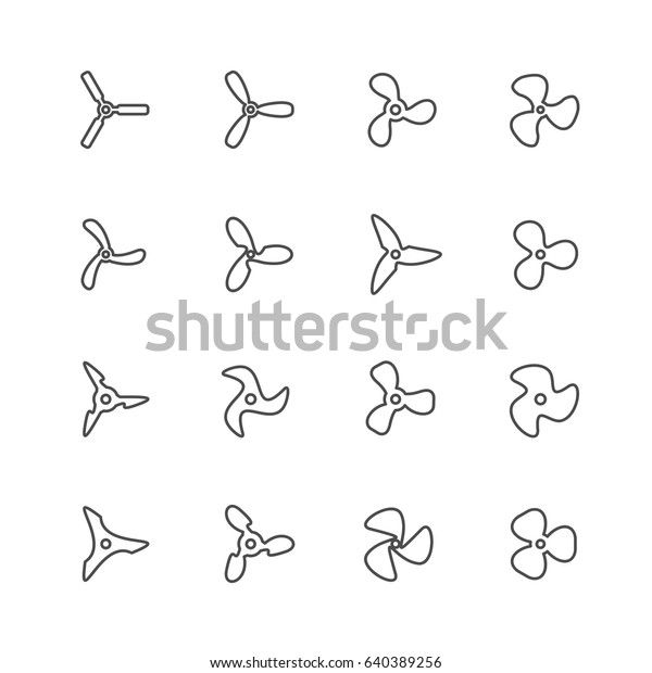 Propellers Line Icons Stock Vector (Royalty Free) 640389256