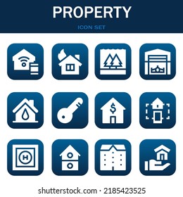 Property Icon Set Vector Illustrations Related Stock Vector (Royalty ...