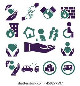Property Insurance Icons Set Stock Vector (Royalty Free) 458299537 ...