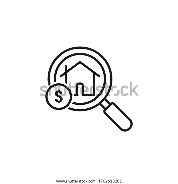 Property Valuation Icon Design Isolated On Stock Vector (Royalty Free ...