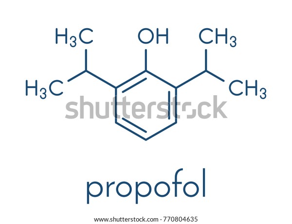 Propofol Anesthetic Drug Molecule Skeletal Formula Stock Vector ...
