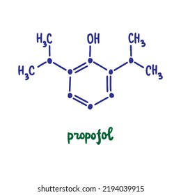 Propofol Hand Drawn Vector Formula Chemical Stock Vector (Royalty Free ...