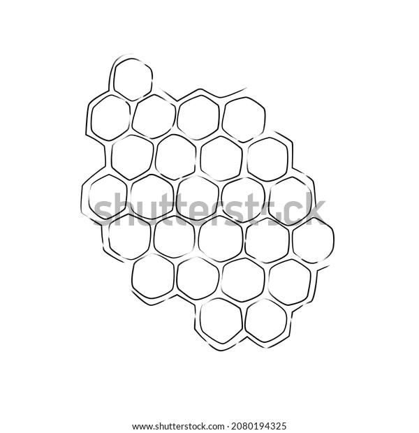 Propolis Doodle Hand Drawn Honeycomb Structure Stock Vector (Royalty ...