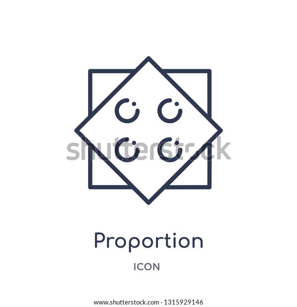 Proportion Icon Signs Outline Collection Thin Stock Vector (Royalty ...