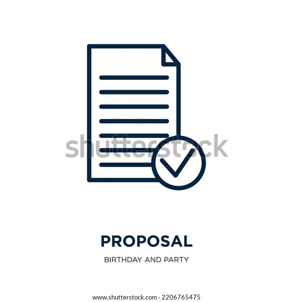 Proposal Icon Birthday Party Collection Thin Stock Vector (Royalty Free ...