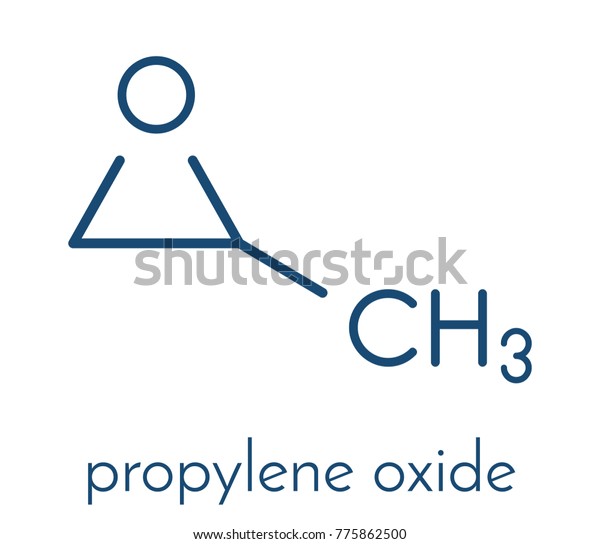 Propylene Oxide Molecule Used Fumigant Pasteurization Stock Vector