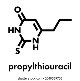Propylthiouracil Ptu Hyperthyroidism Drug Molecule Skeletal Stock ...