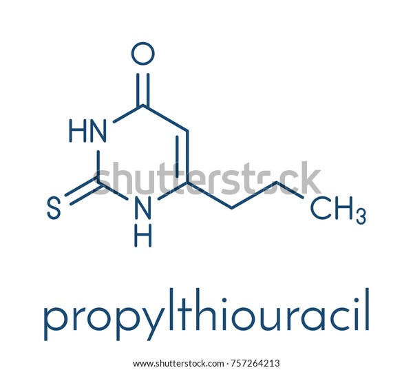 Propylthiouracil Ptu Hyperthyroidism Drug Molecule Skeletal: เวกเตอร์ ...