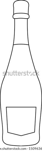 Prosecco Bottle Vector Outline Icon Stock Vector (Royalty Free ...