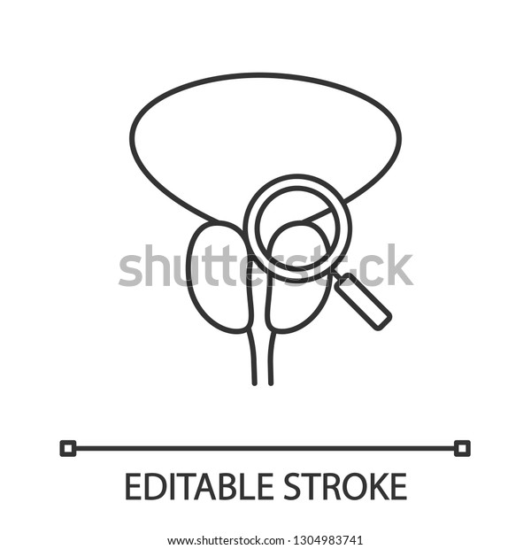 Prostate Exam Check Linear Icon Thin Stock Vector (Royalty Free) 1304983741