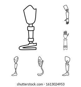 Prosthetic Vector Outline Icon Setvector Isolated Stock Vector (Royalty ...
