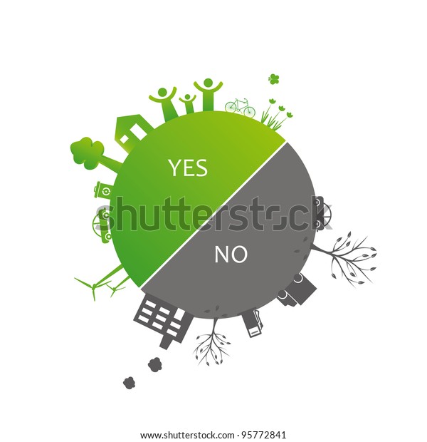 Protect Earth Environment Symbols On Clean Stock Vector (Royalty Free ...