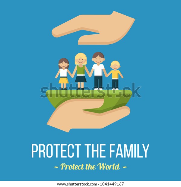 Protect Family Vector Poster Banner Template Stock Vector (Royalty Free ...