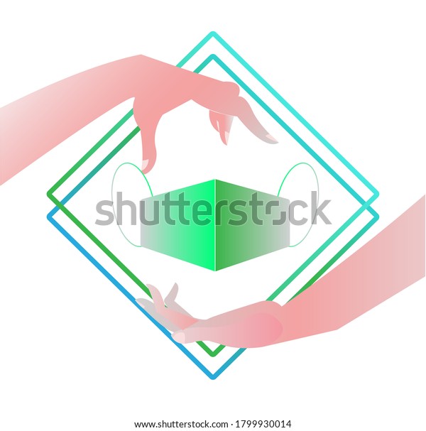 Protect Generation Humanity Mask Sign Green Stock Vector (Royalty Free ...