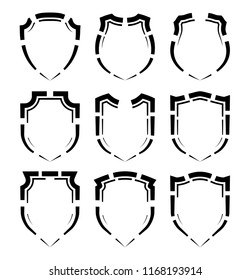 Protect Guard Shield Plain Line Concept Stock Illustration 1164149629 ...