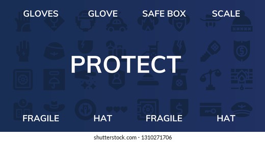 Protect Icon Set 32 Filled Protect Stock Vector (Royalty Free ...