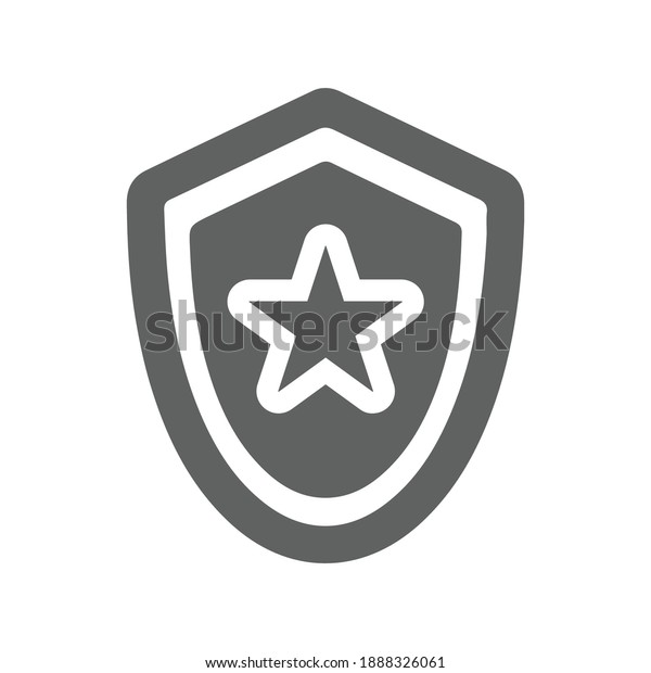Protect Star Security Icon Gray Color Stock Vector (Royalty Free ...