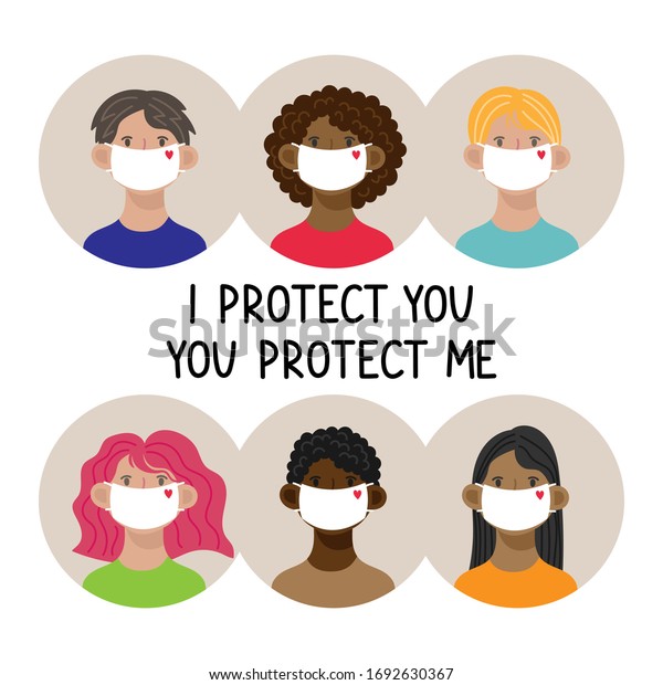 Protect You You Protect Me Poster Stock Vector (Royalty Free) 1692630367