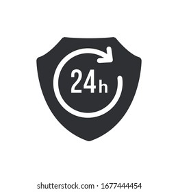 Protected 24hour Icon Flat Design Security Stock Vector (Royalty Free ...