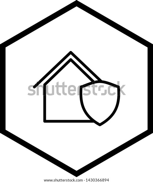 Protected House Icon Trendy Style Isolated Stock Vector (Royalty Free ...