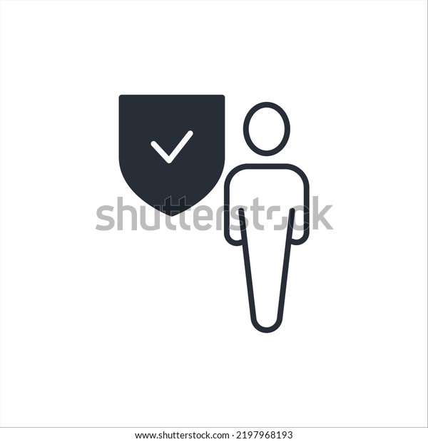 Protected Human Body Symbol Icon Vector Stock Vector (Royalty Free ...