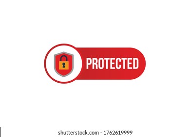 Protected Red Sign Shield Lock Vector Stock Vector (Royalty Free ...