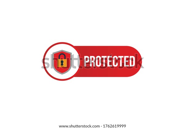 Protected Red Sign Shield Lock Vector Stock Vector (Royalty Free ...