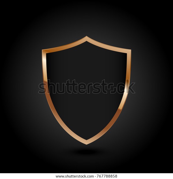 Protected Shield Gold Premium Safety Badge Stock Vector (Royalty Free ...