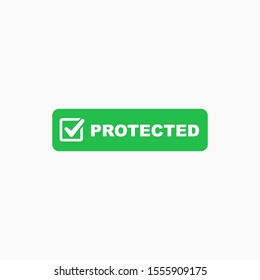 Protected Sign Check Mark Modern Flat 스톡 벡터(로열티 프리) 1555909175 ...