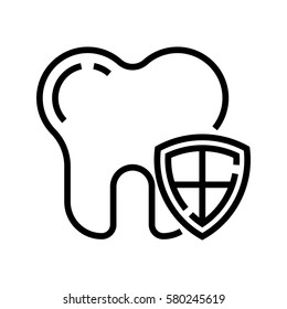 Protected Tooth Outline Icon Stock Vector (Royalty Free) 580245619 ...