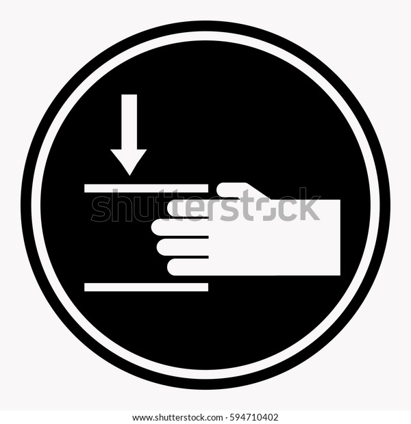 Protecting Hands Icon Two Lines Danger 스톡 벡터(로열티 프리) 594710402