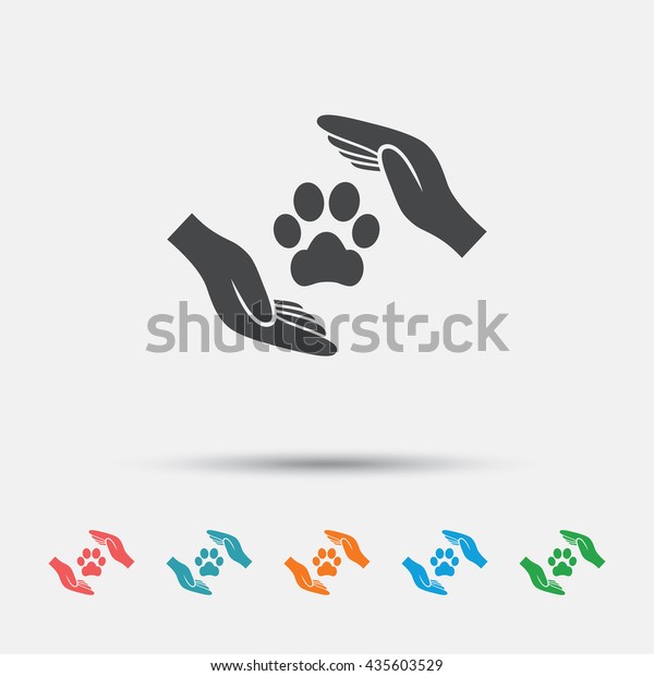 Protection Animals Sign Icon Hands Protect Stock Vector (Royalty Free ...