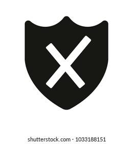 Protection Broken Simple Icon White Flat Stock Illustration 1147064834 ...