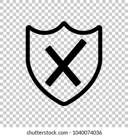 Protection Broken Simple Icon White Outline: vector de stock (libre de ...