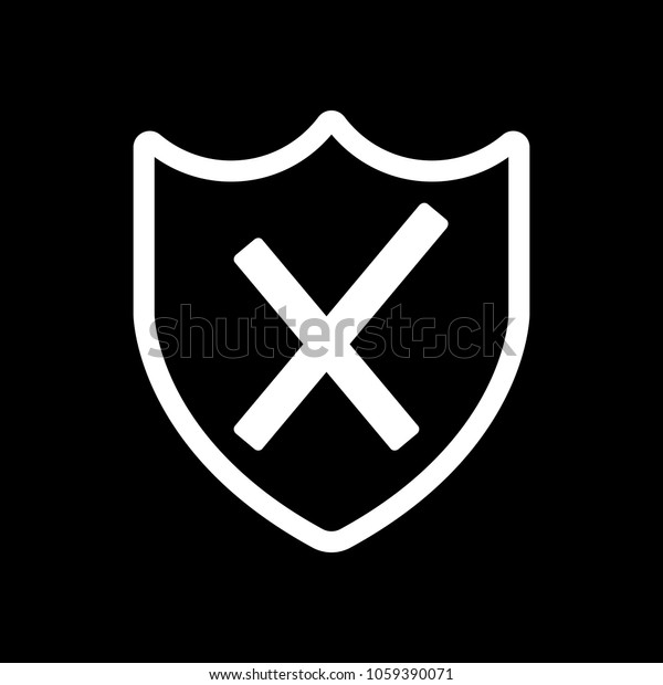 Protection Broken Simple Icon White Icon Stock Vector (Royalty Free ...
