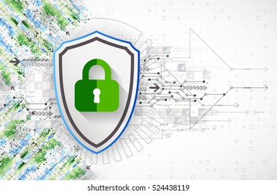 Protection Concept Digital Technological Protect Mechanism Stock Vector ...