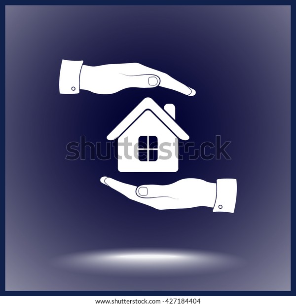 Protection House Sign Icon Vector Illustration Stock Vector (Royalty ...