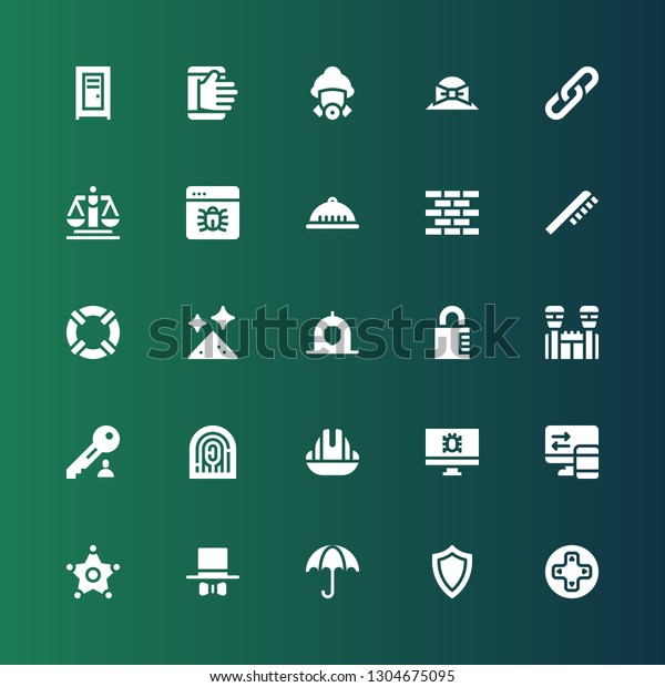 Protection Icon Set Collection 25 Filled Stock Vector (Royalty Free ...