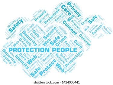 Protection People Word Cloud Wordcloud Made Stock Vector (Royalty Free ...